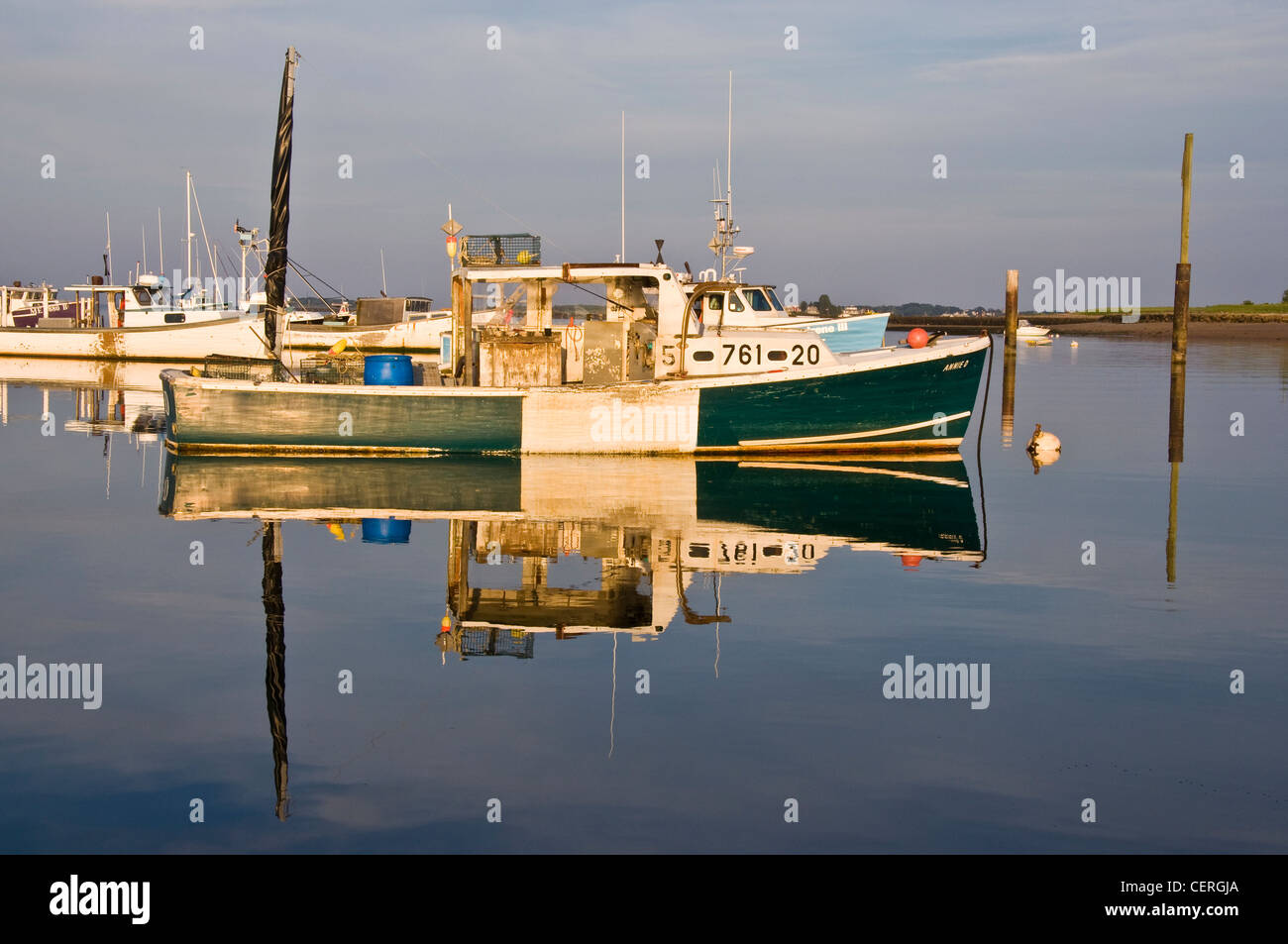 boats in the ocean bay in Maine, Usa Stock Photo - Alamy