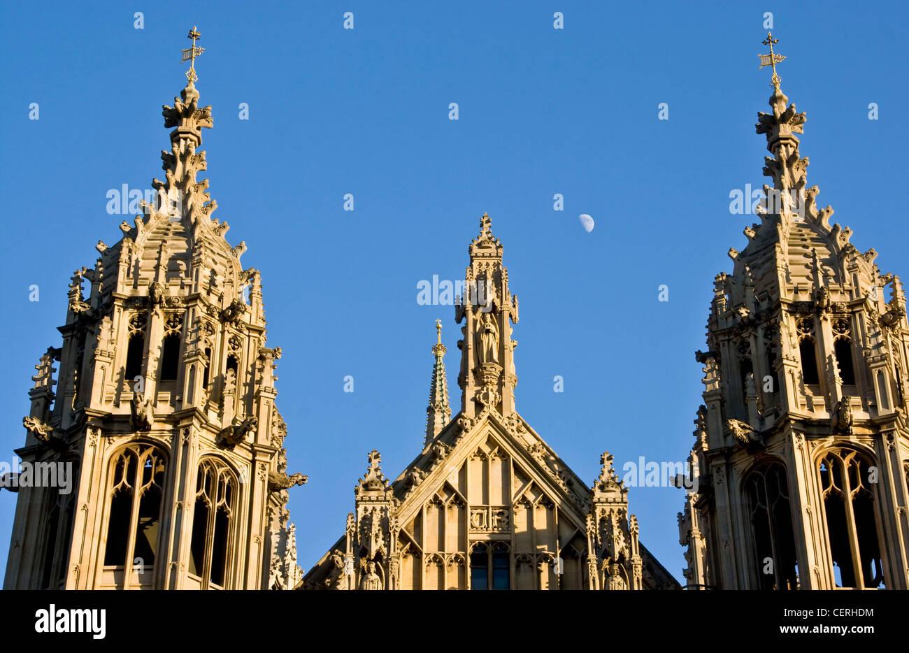 Ornate towers of Houses of Parliament grade 1 listed UNESCO world ...