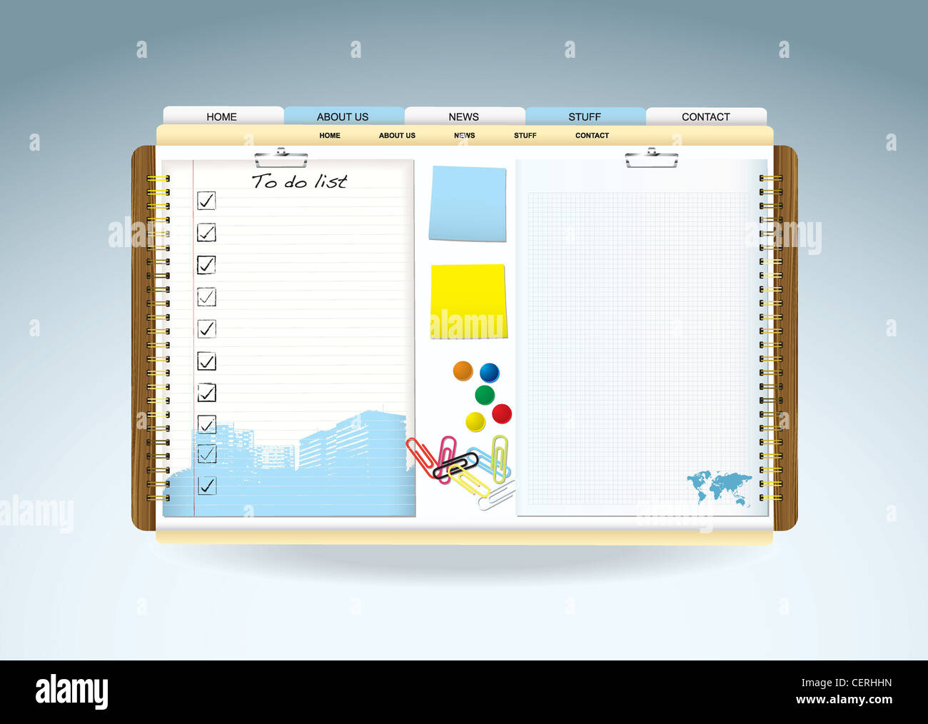 Web site template paper concept with room for your text Stock Photo - Alamy