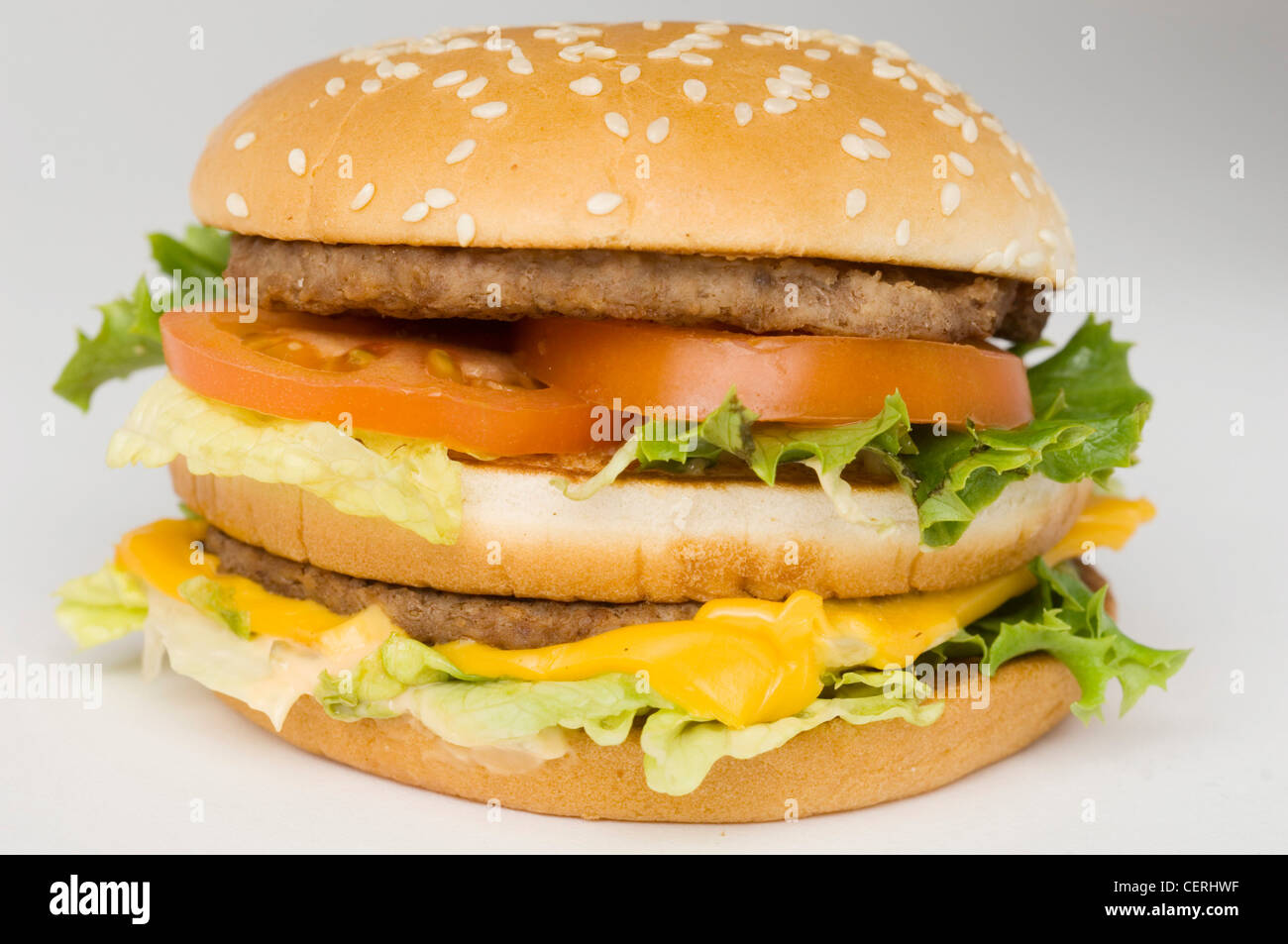 Double beefburger with cheese hi-res stock photography and images - Alamy