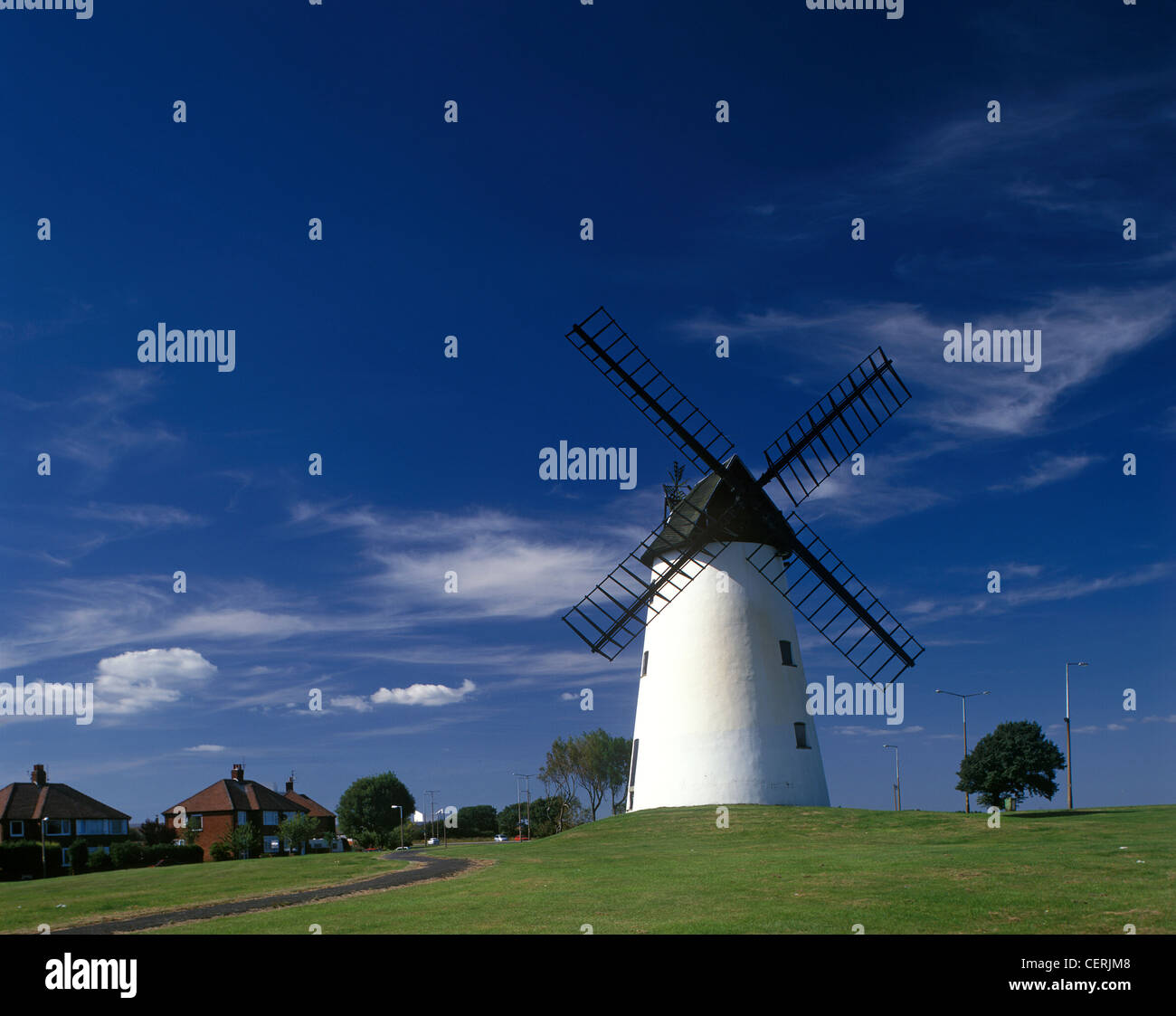 A view to the windmill at St. Annes Stock Photo - Alamy