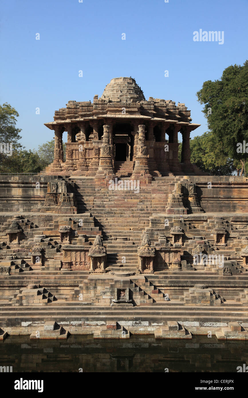 India, Gujarat, Modhera, Surya Kund step well, Sun Temple Stock Photo ...