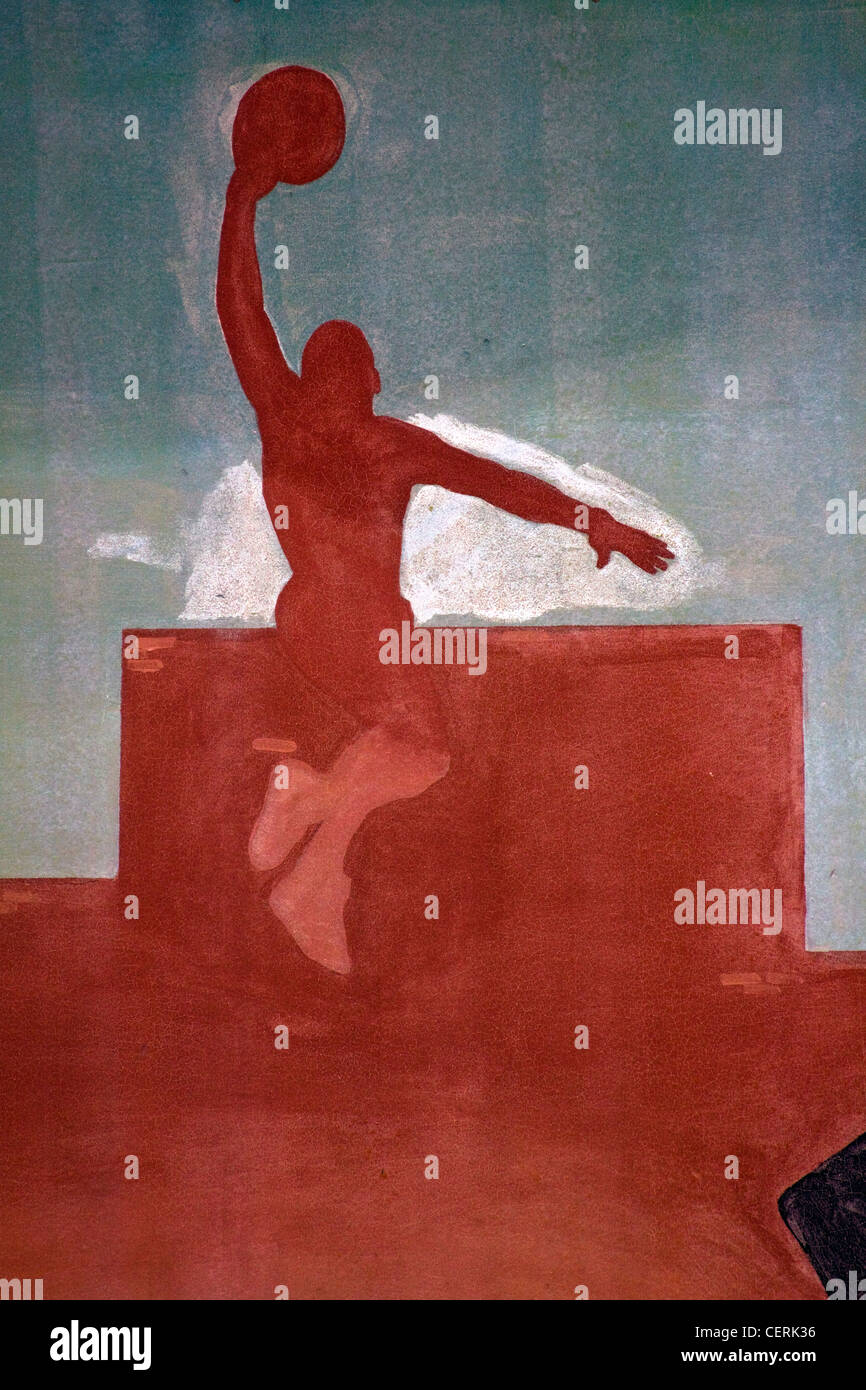 A portion of 'Black Men in Flight' mural by Rod Turner located in ...