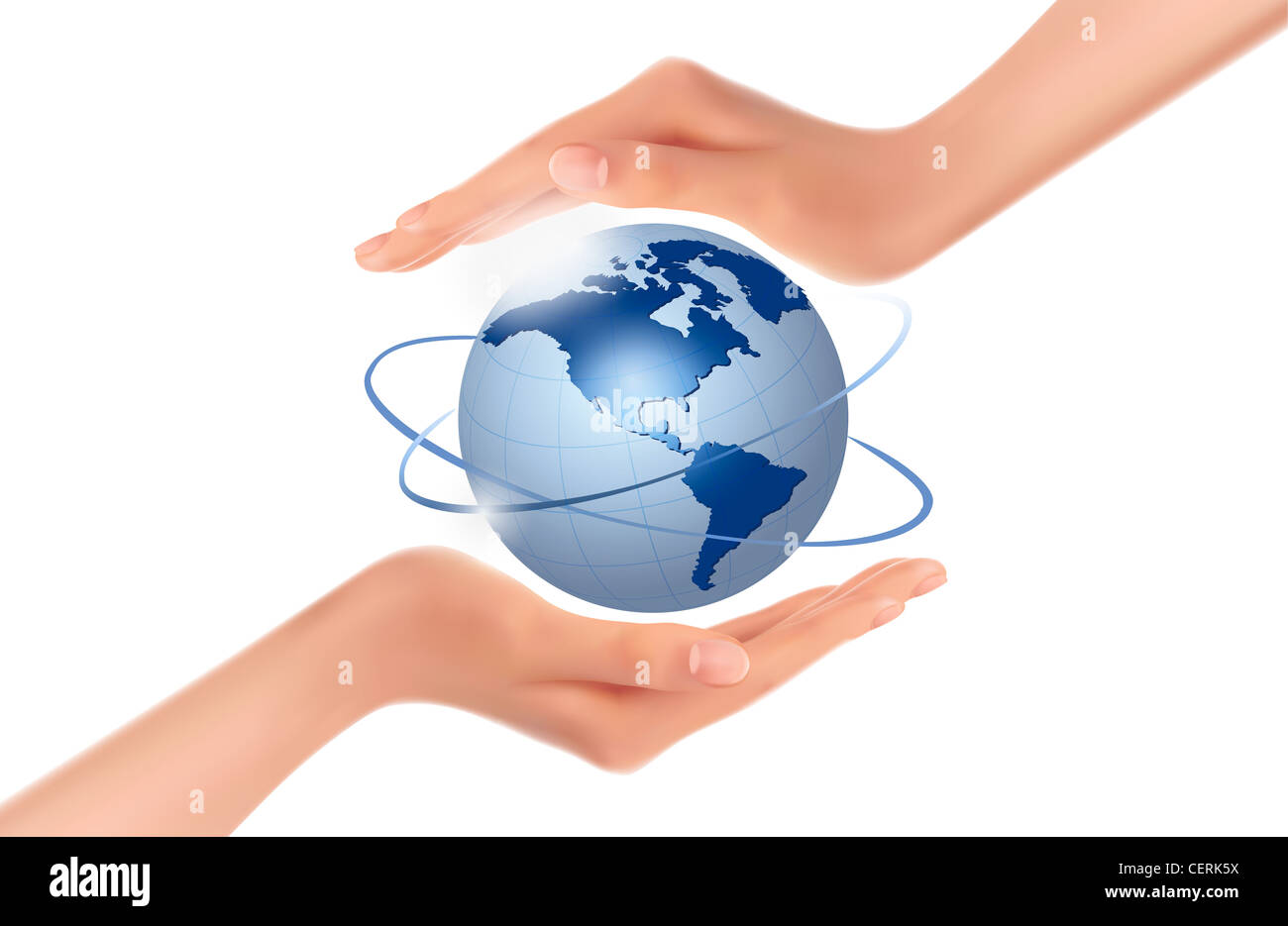 Hands holding globe Stock Photo - Alamy