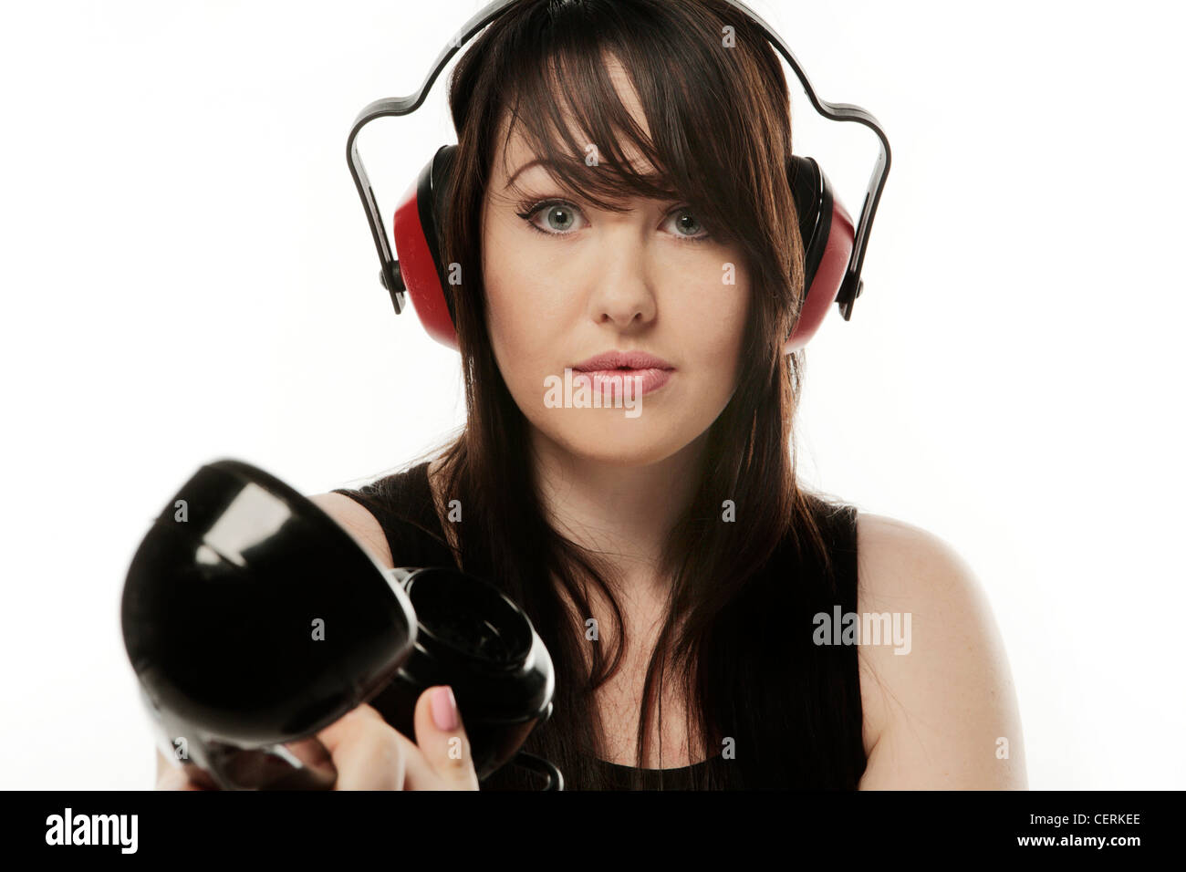 Landline woman ear hi-res stock photography and images - Alamy