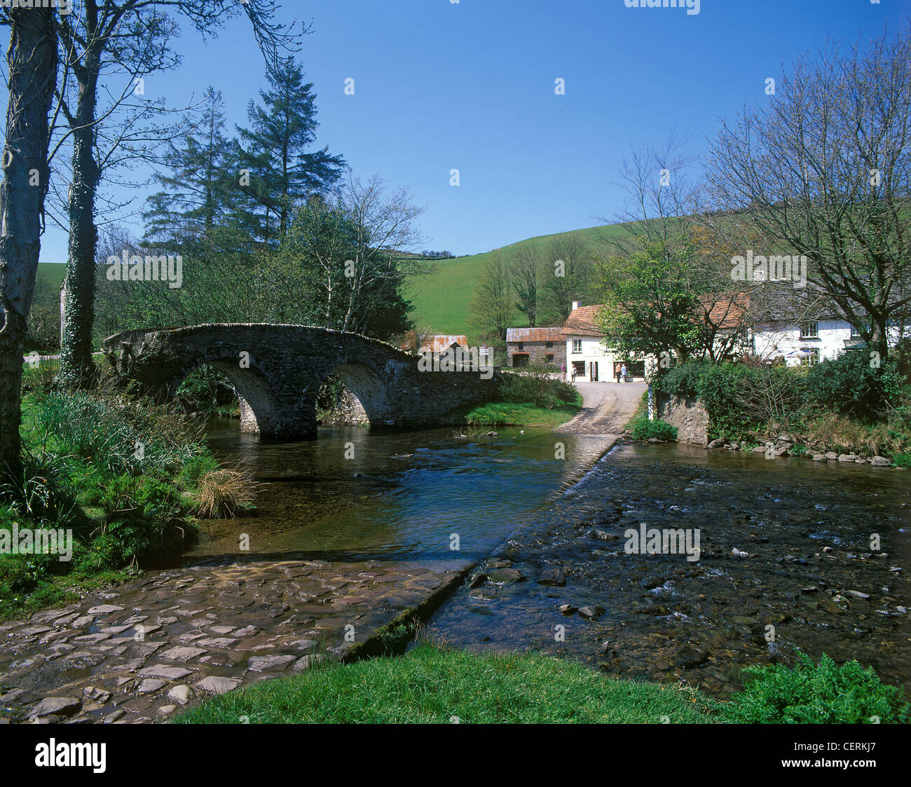 Lorna Doone farm and bridge Stock Photo - Alamy