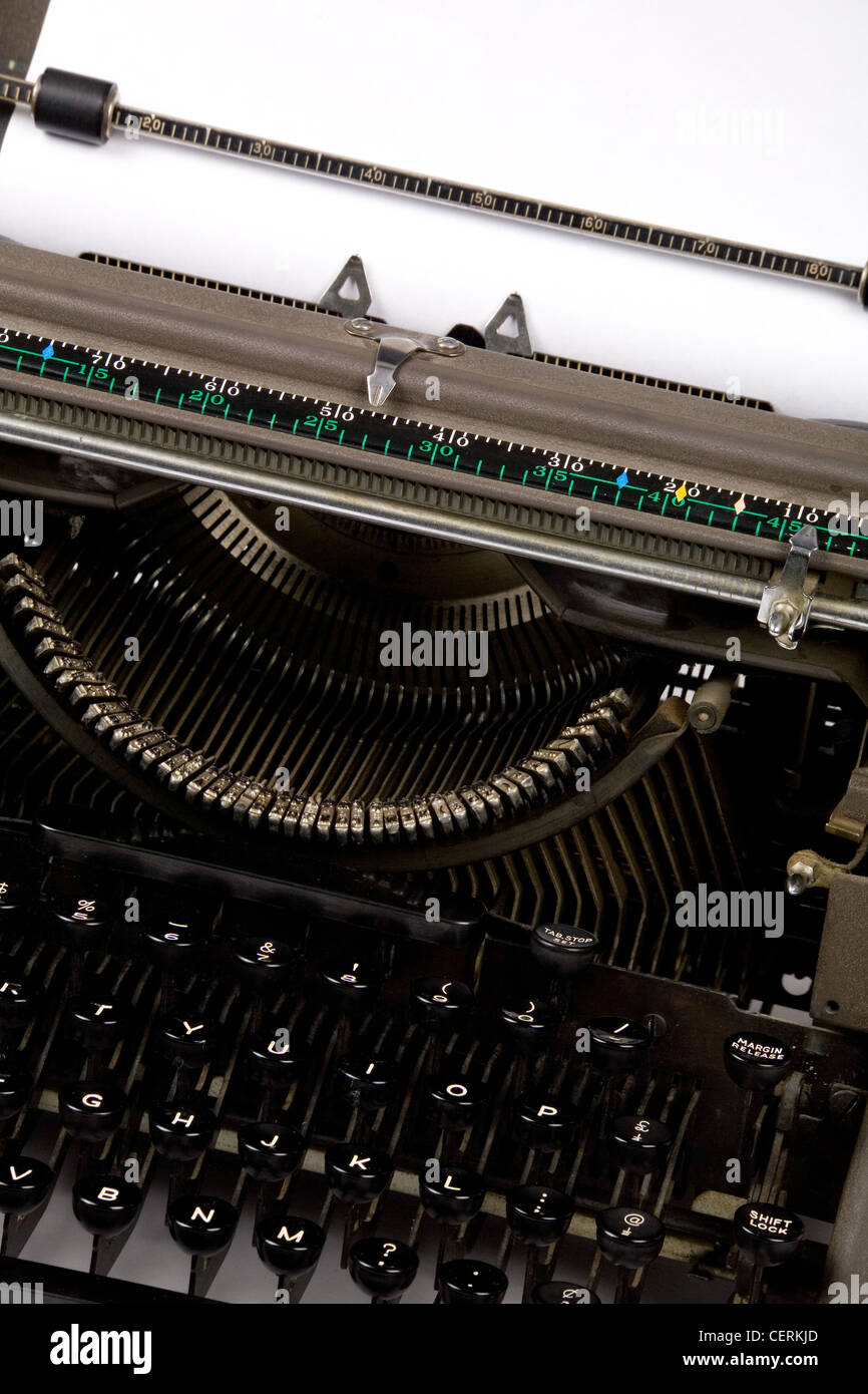 Typewriter and paper close up shot Stock Photo - Alamy