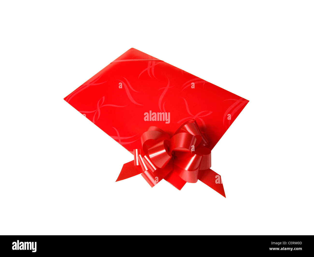 Red gift card isolated on a white background Stock Photo - Alamy