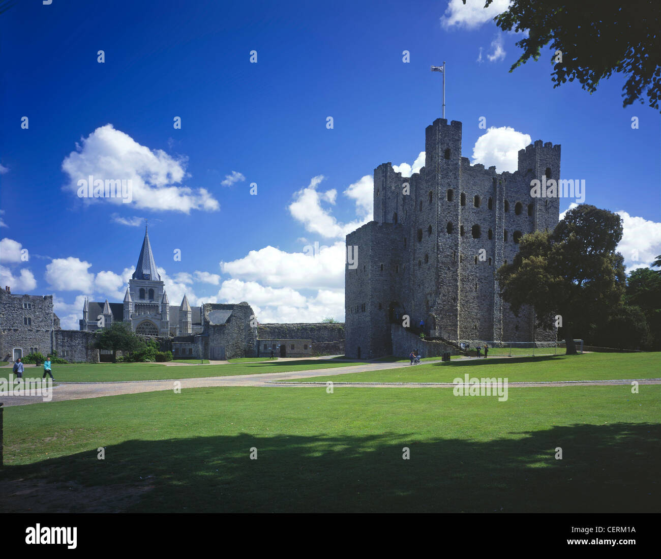 A view to Rochester Castle and Cathedral Stock Photo - Alamy