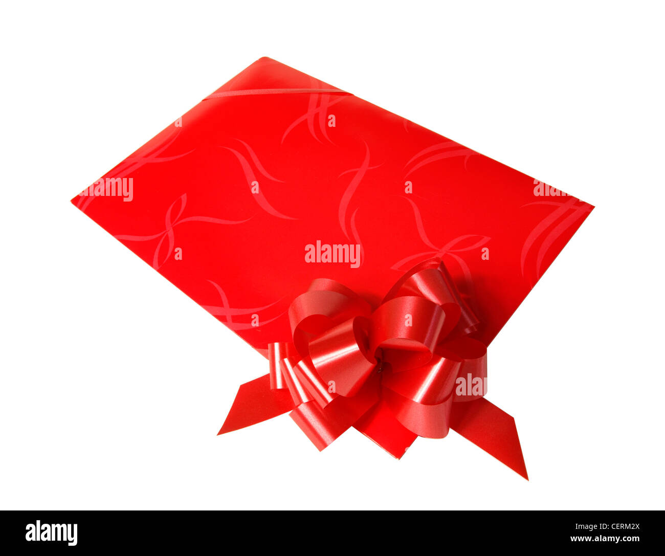 Red gift card isolated on a white background Stock Photo - Alamy