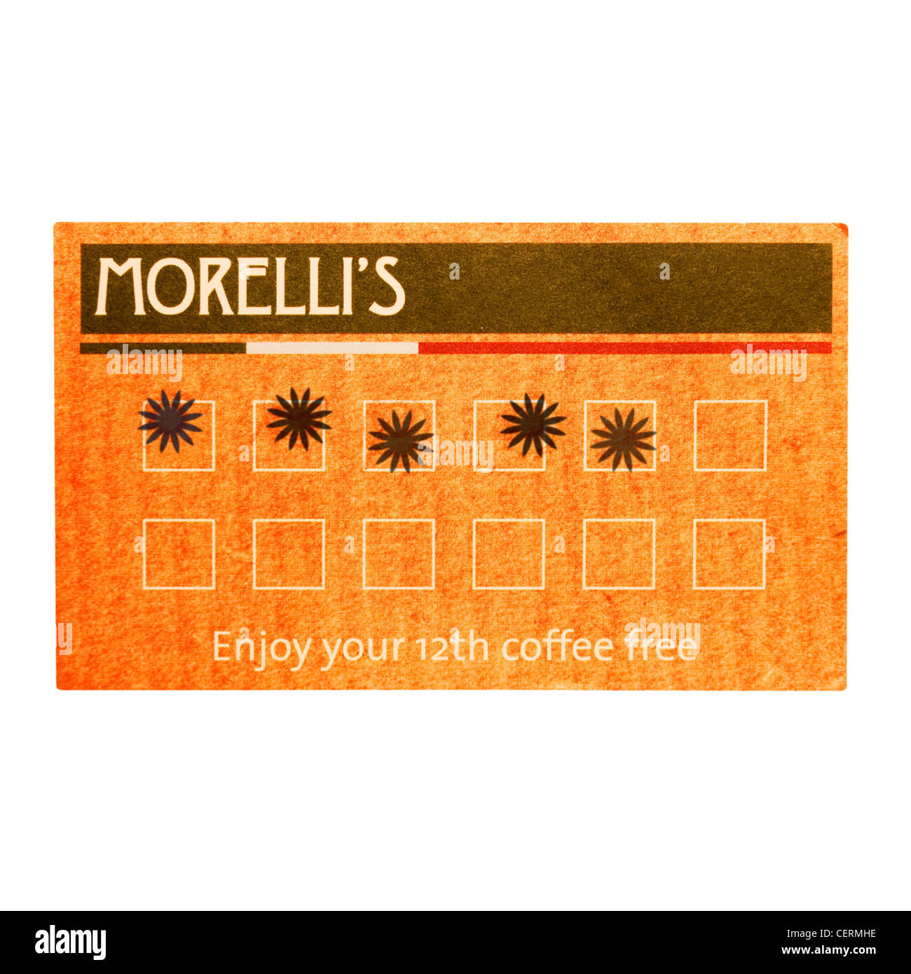 Morellis Coffee Shop Loyalty Card Stock Photo - Alamy