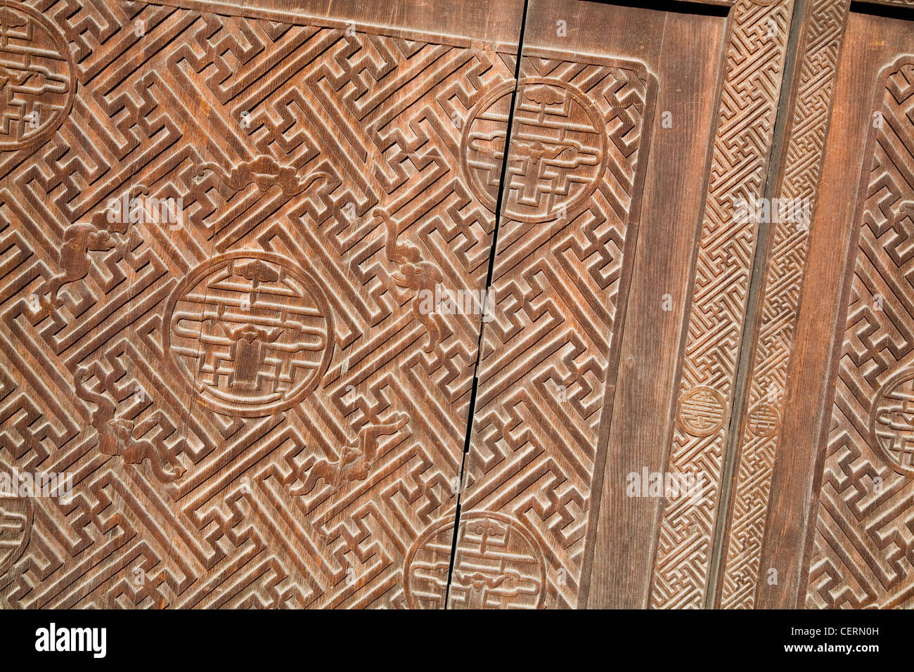 wood door pattern inside of forbidden city beijing china Stock Photo ...