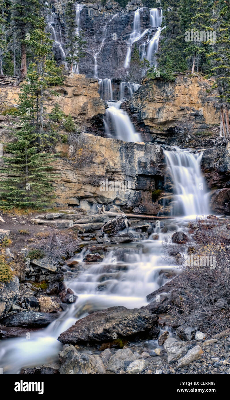 Tangle Waterfall Alberta Canada Jasper Highway cascade Stock Photo - Alamy