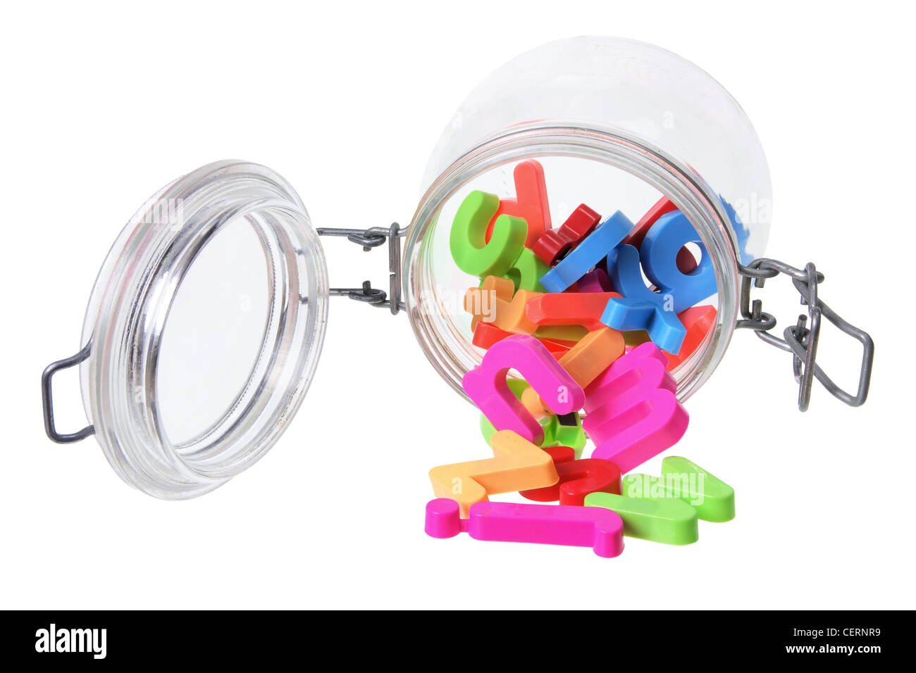 Alphabets in Glass Jar Stock Photo - Alamy