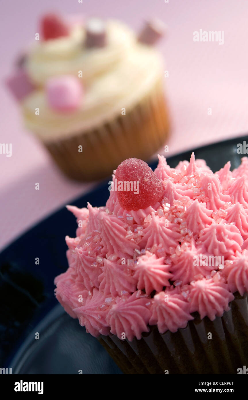 An English cream tea Cupcakes decorated with icing, sprinkles and ...