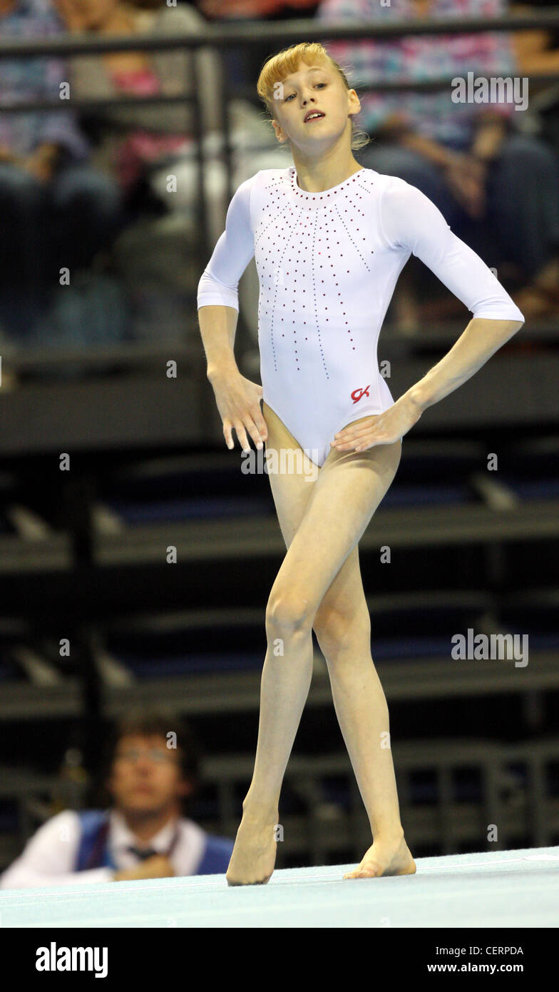 Rebecca Tunney British Junior Female Gymnast perfroming on floor at the ...