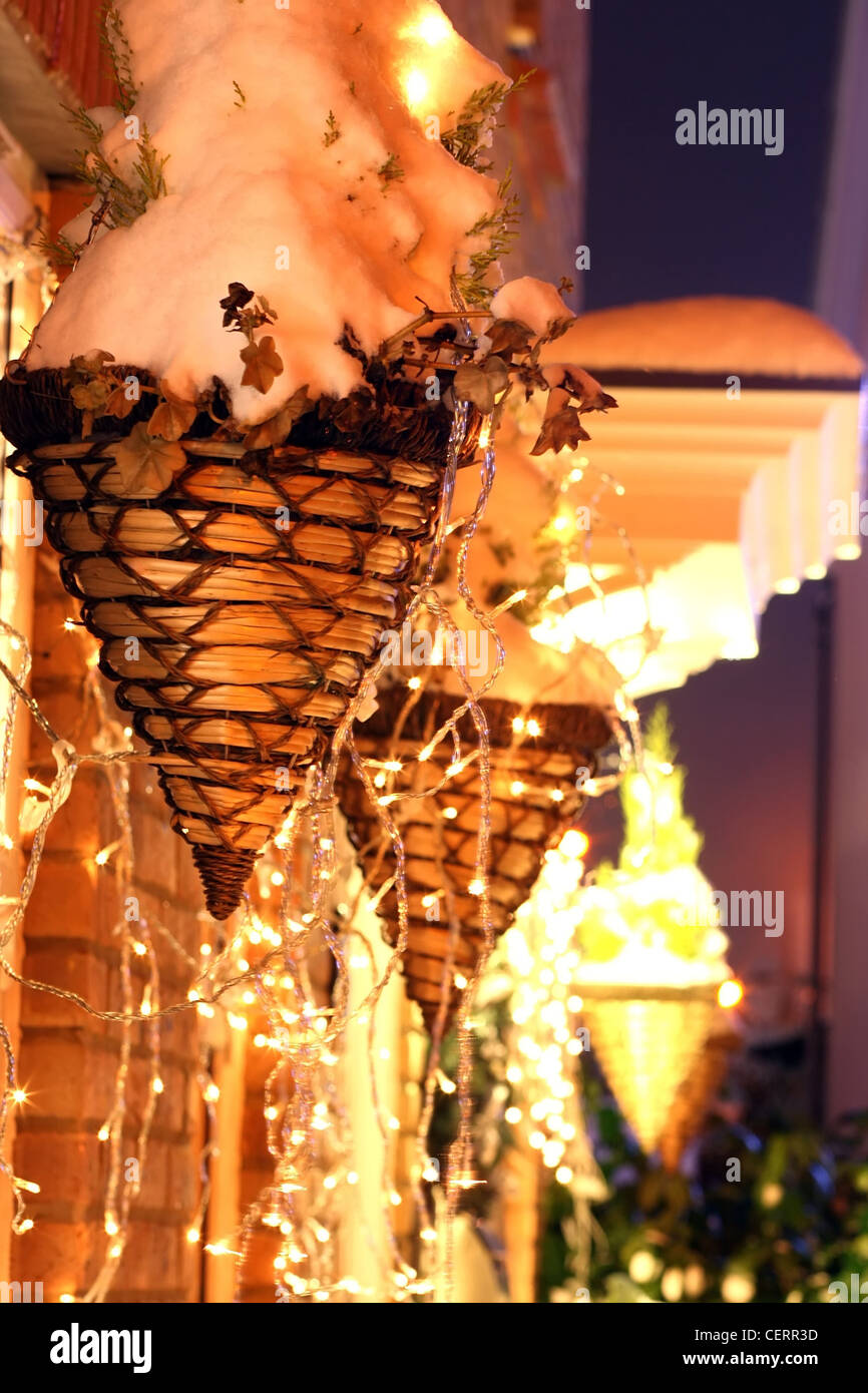 Christmas Decorations in an English house Stock Photo - Alamy
