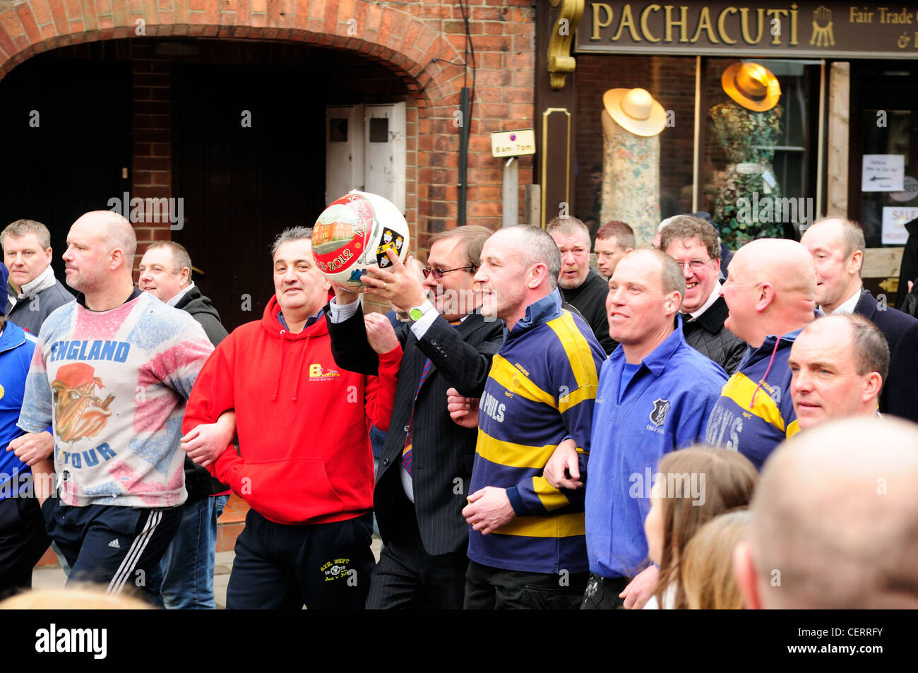 The Royal Ashbourne Shrovetide Football Match 2012 Derbyshire England ...