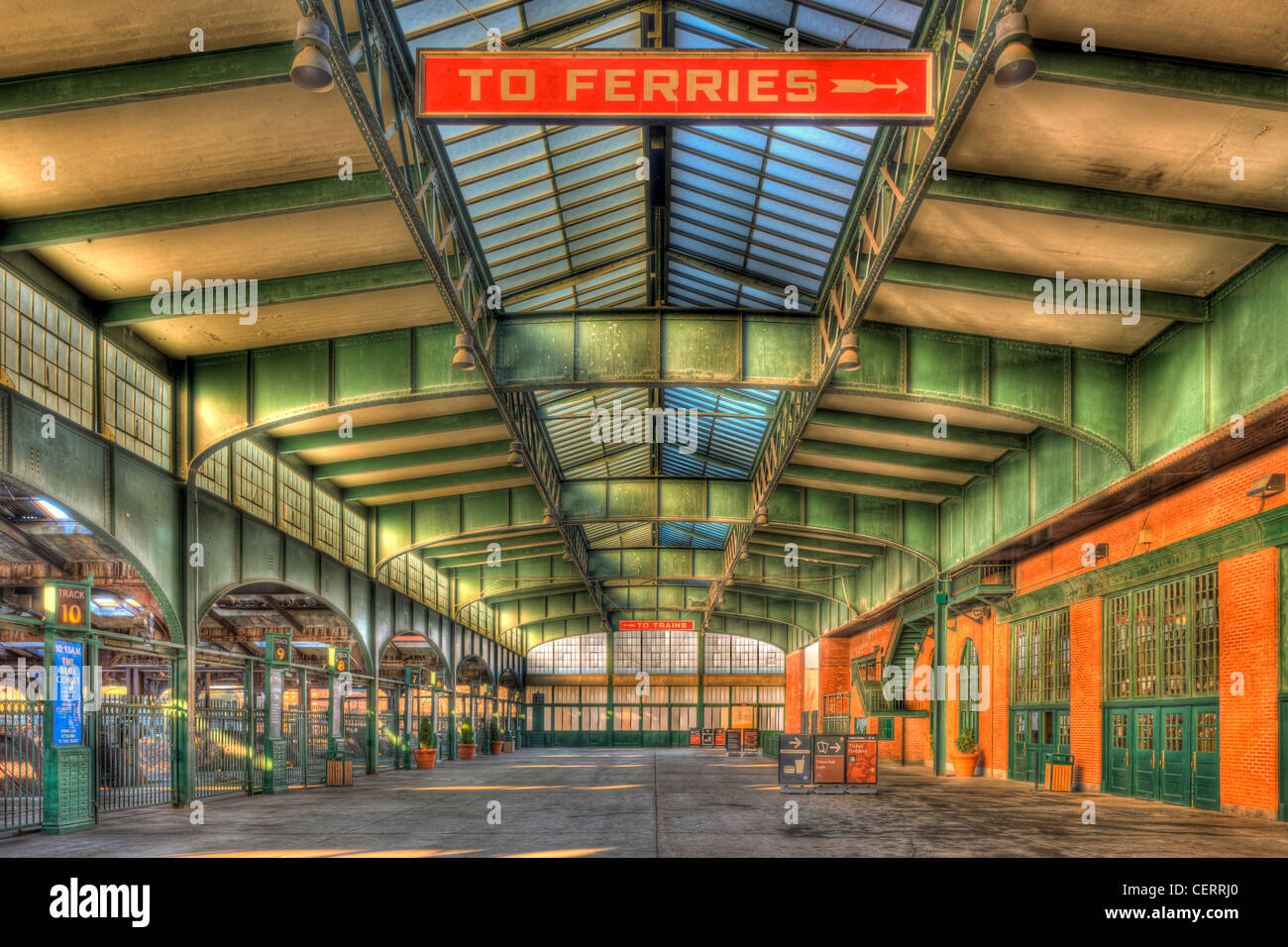 The interior of the Central Railroad of New Jersey (CRRNJ) Terminal ...