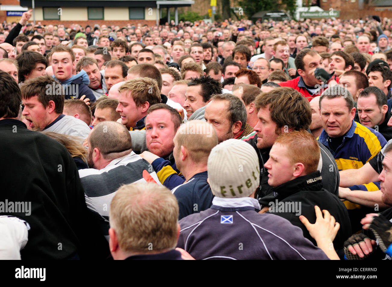 The Royal Ashbourne Shrovetide Football Match 2012 Derbyshire England ...