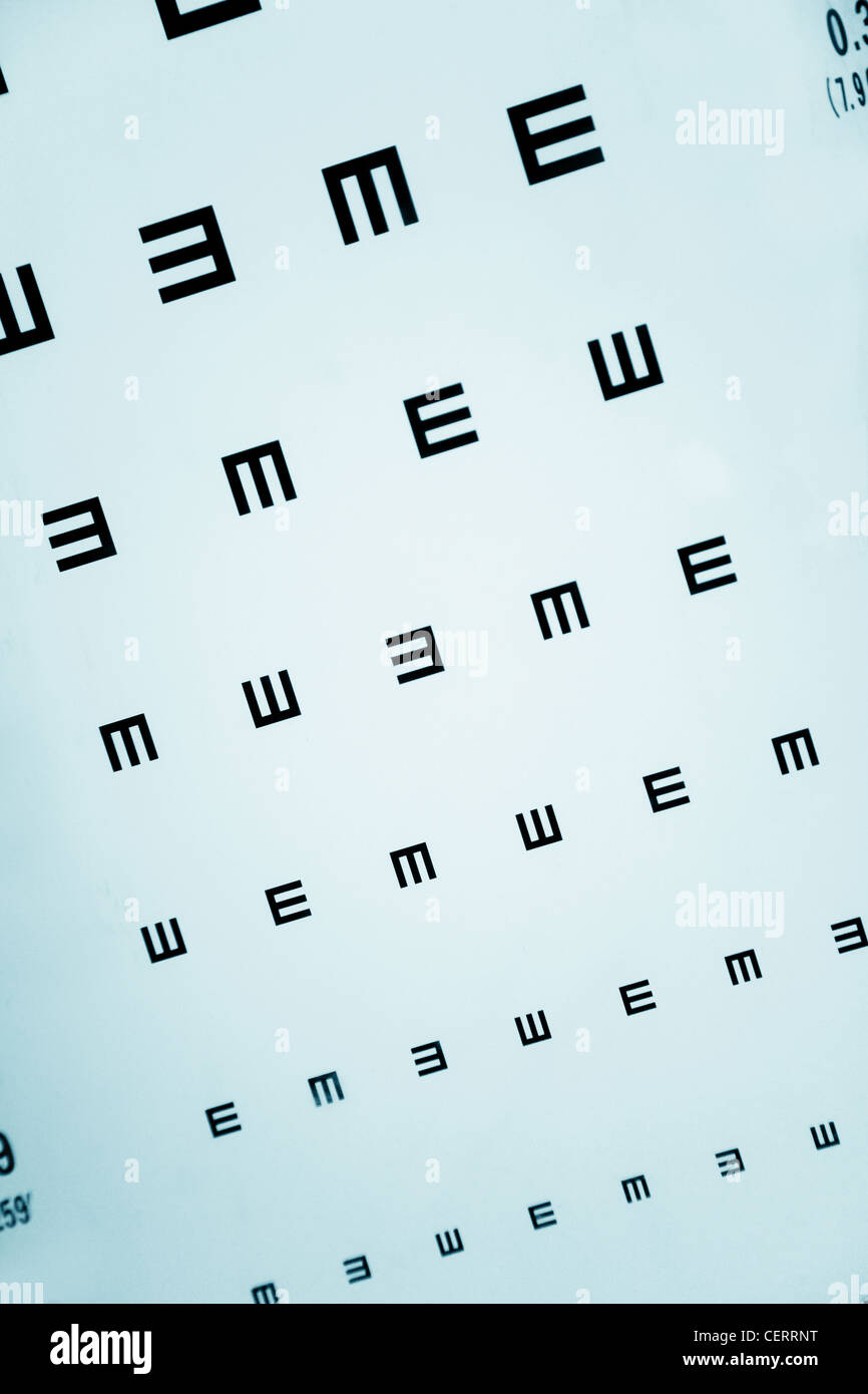 Eye Exam Chart close up shot Stock Photo - Alamy