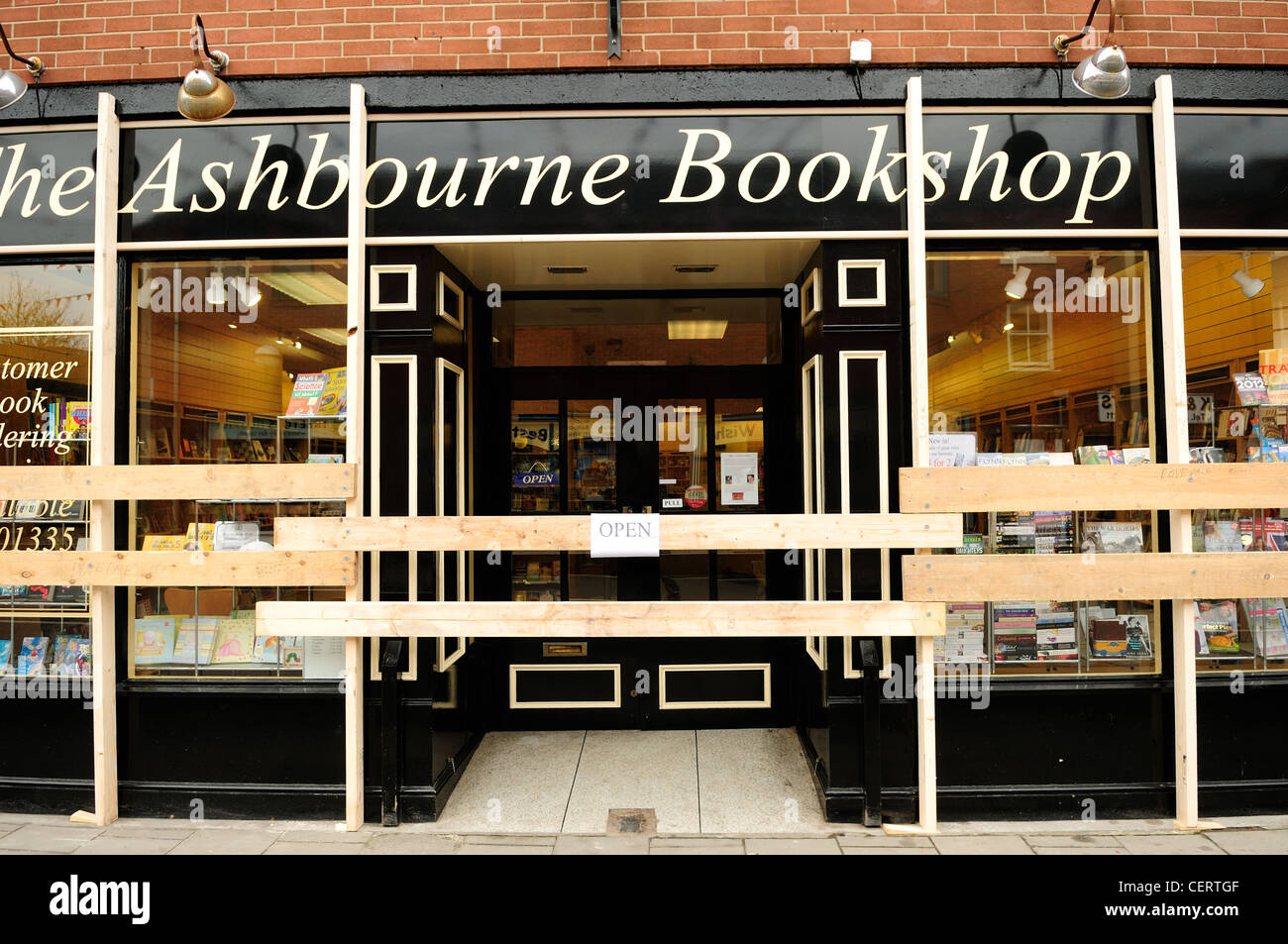 Ashbourne High Street.Shops boarded Up For the Annual Shrovetide ...