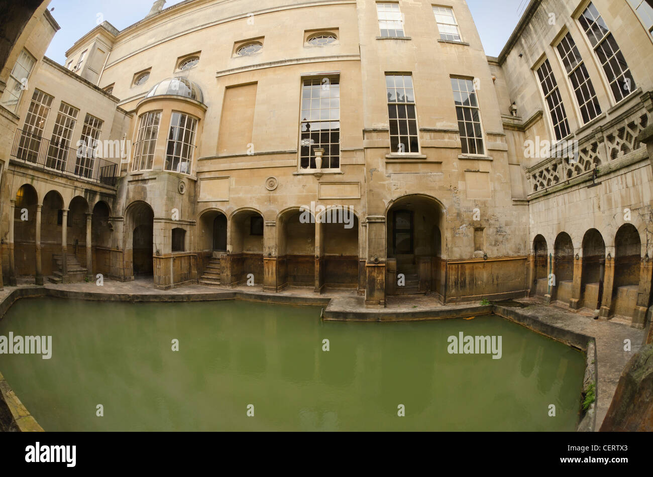The Sacred Spring part of the Roman Baths in Bath Somerset UK Stock ...