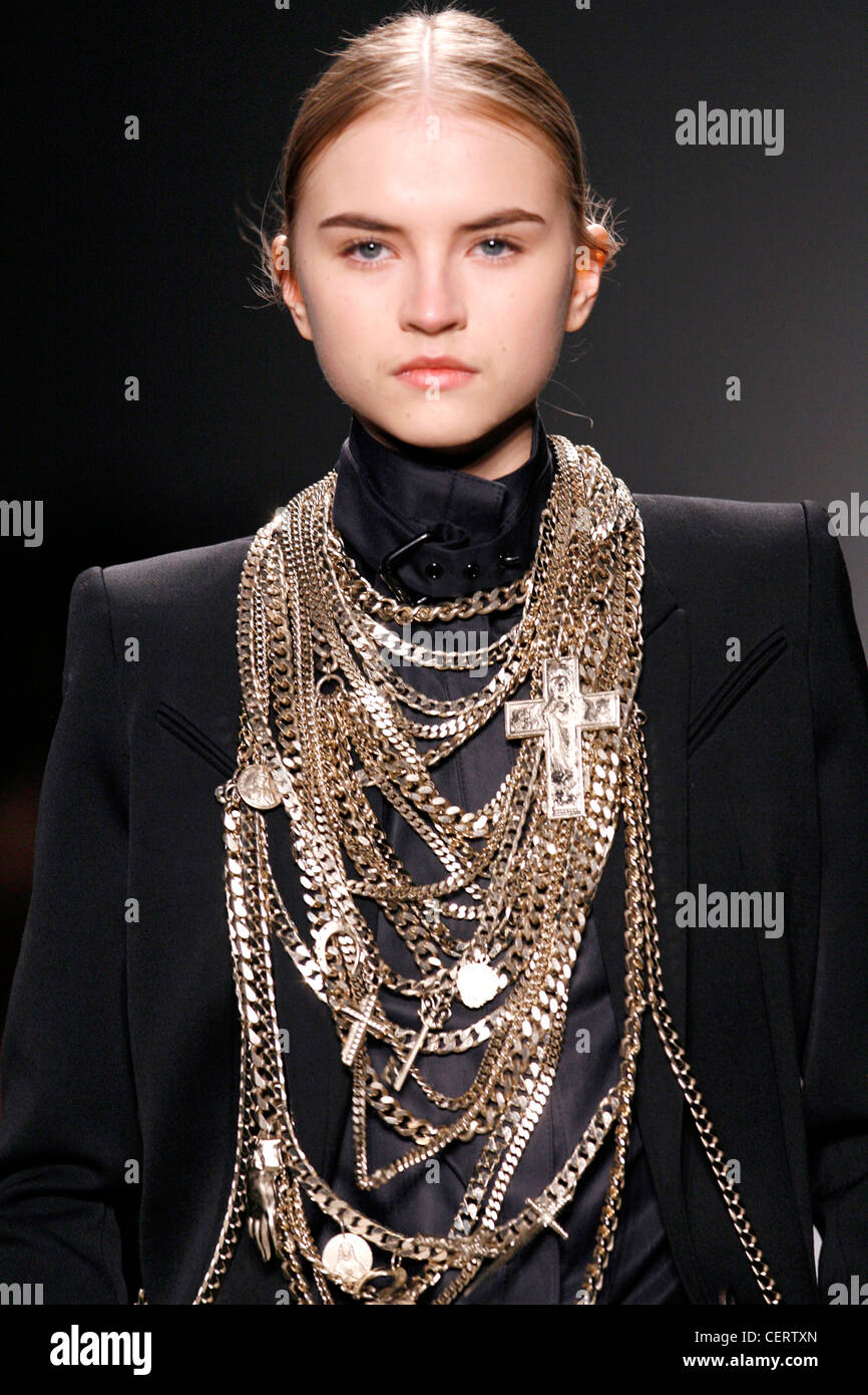 Givenchy Paris Ready to Wear Autumn Winter Model wearing a black shirt ...