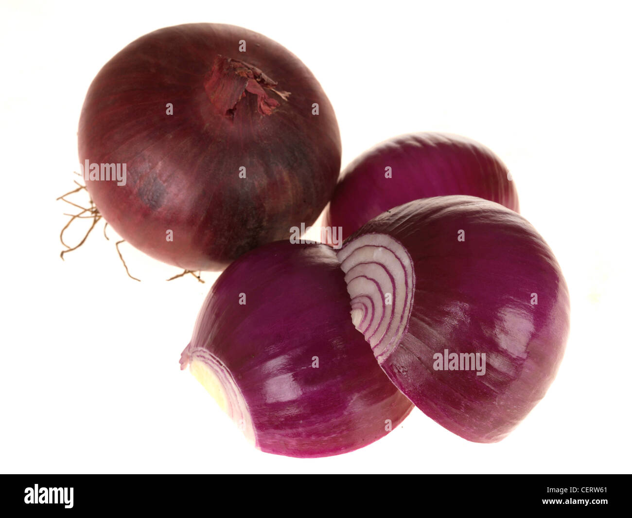 Fresh Ripe Fragrant Raw Ready To Cook Red Onions, Isolated White ...