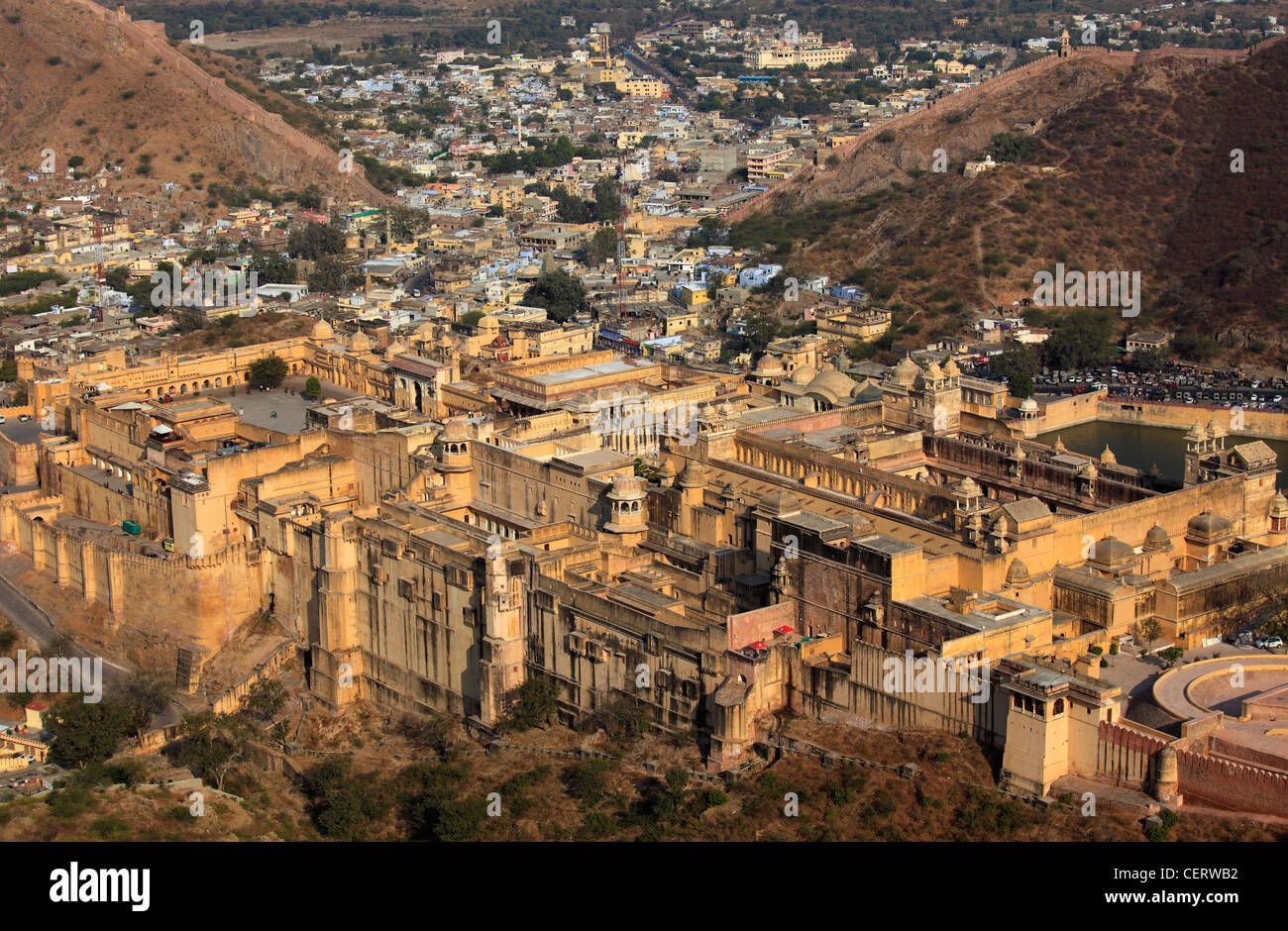 Aerial view amber fort jaipur hi-res stock photography and images - Alamy