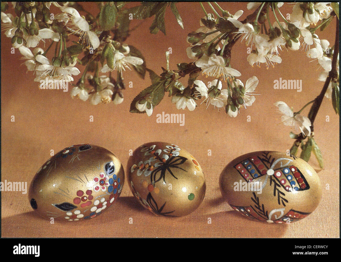 DDR - CIRCA 1970: Reproduction of an old postcard, easter postcard ...
