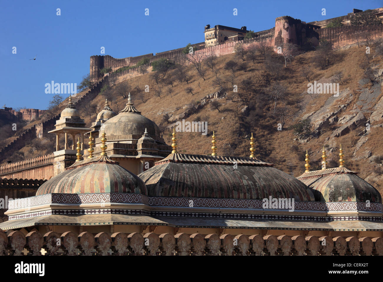India, Rajasthan, Jaipur, Amber, Fort, towers, cupolas Stock Photo - Alamy