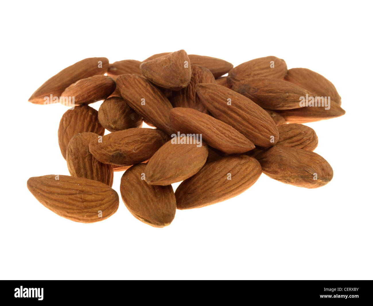 Fresh Healthy Brown Roasted Almonds, Ready To Eat, Isolated Against ...