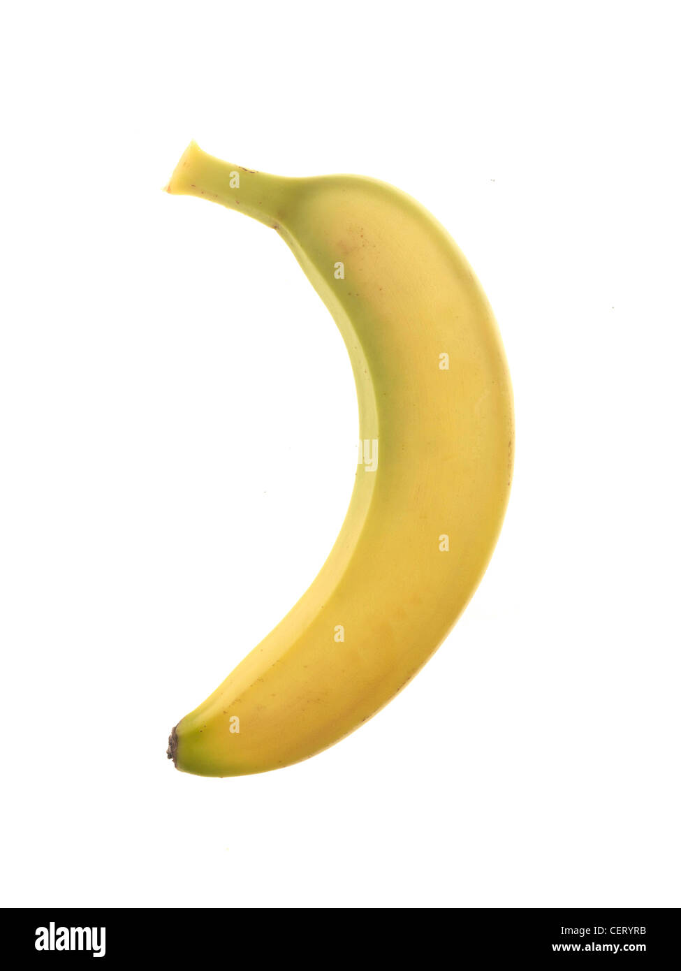 Single Ripe Healthy Tropical Yellow Banana Fruit Isolated Against A ...