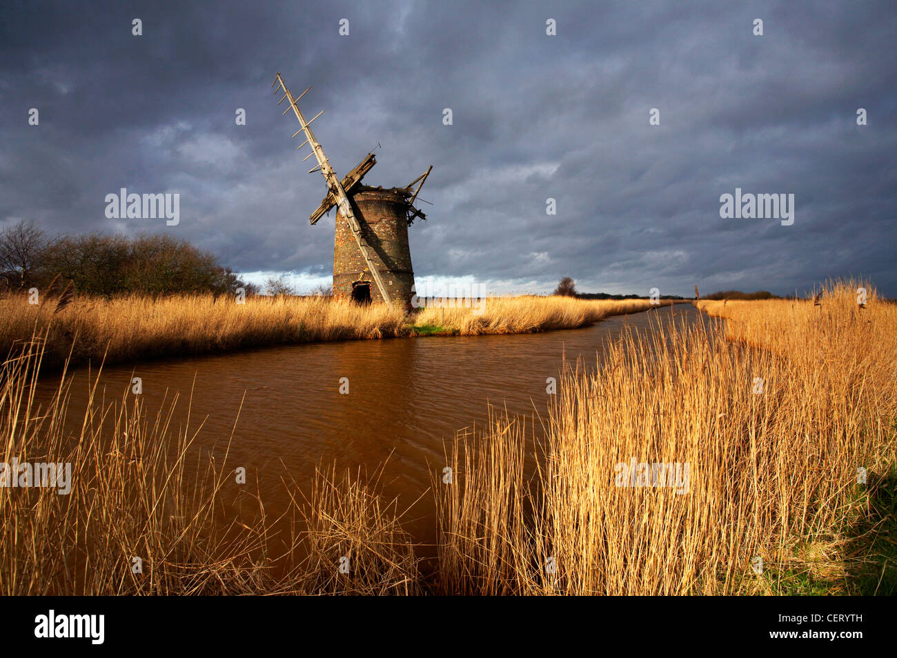 The remains of Brograve Mill on the Norfolk Broads Stock Photo - Alamy