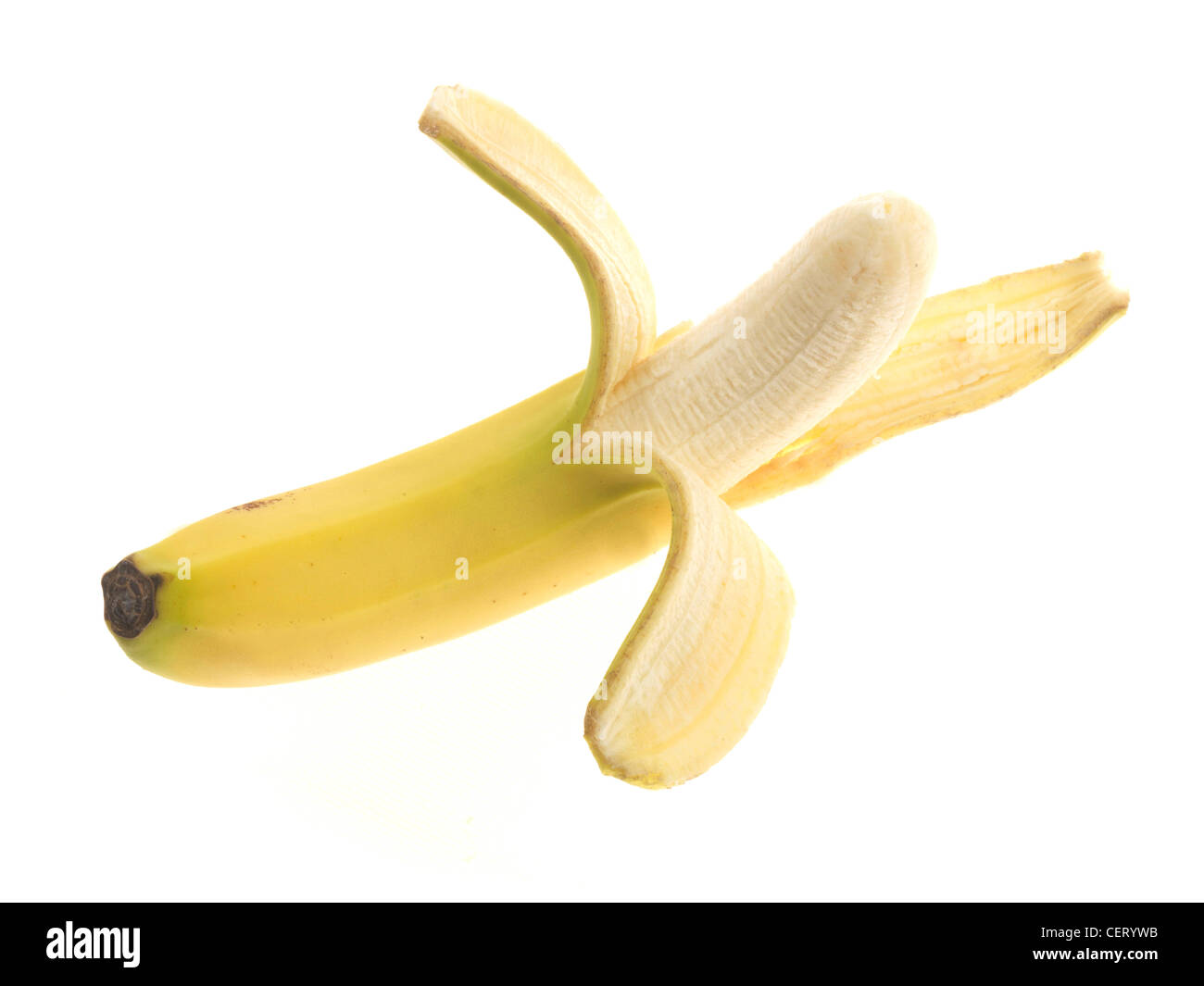 Single Ripe Healthy Tropical Yellow Banana Fruit Isolated Against A ...