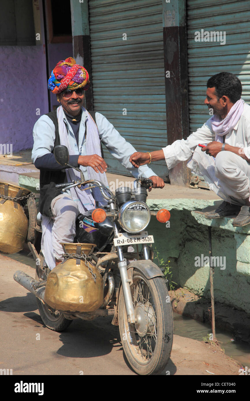 India, Rajasthan, Bundi, milk carrier, motorcycle Stock Photo - Alamy