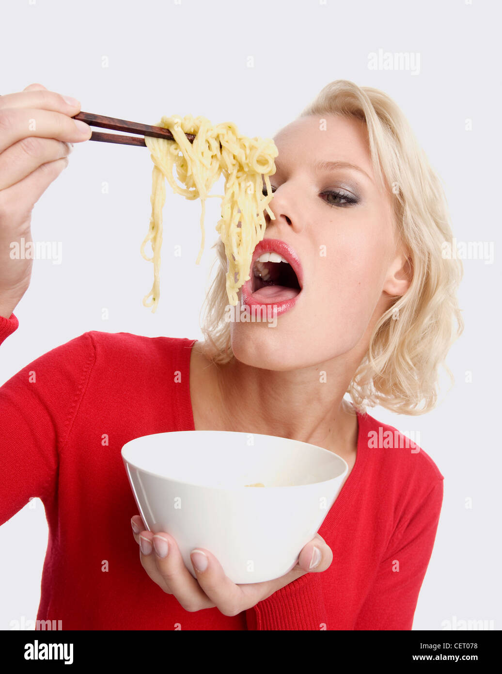 Woman noodles bowl hi-res stock photography and images - Alamy
