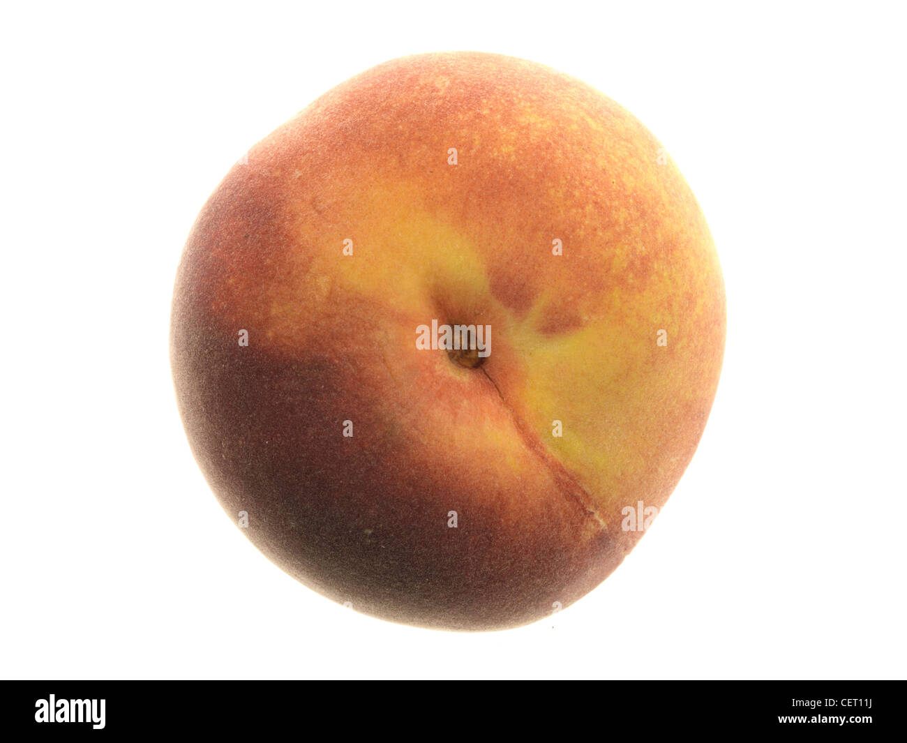 Healthy Fresh Ripe Juicy Stone Fruit Peach, Isolated Against White ...