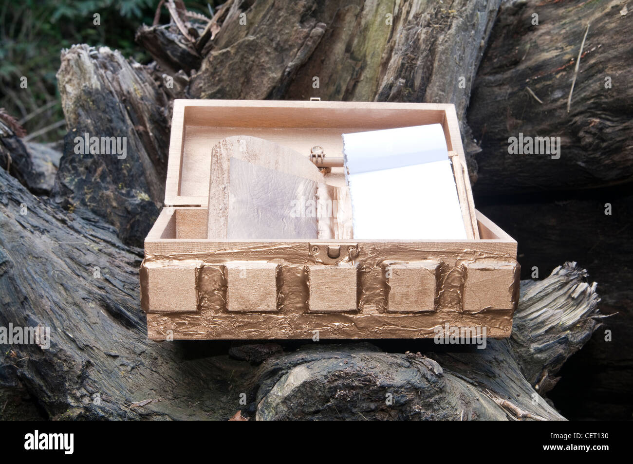Geocache container / box / case showing contents Stock Photo - Alamy
