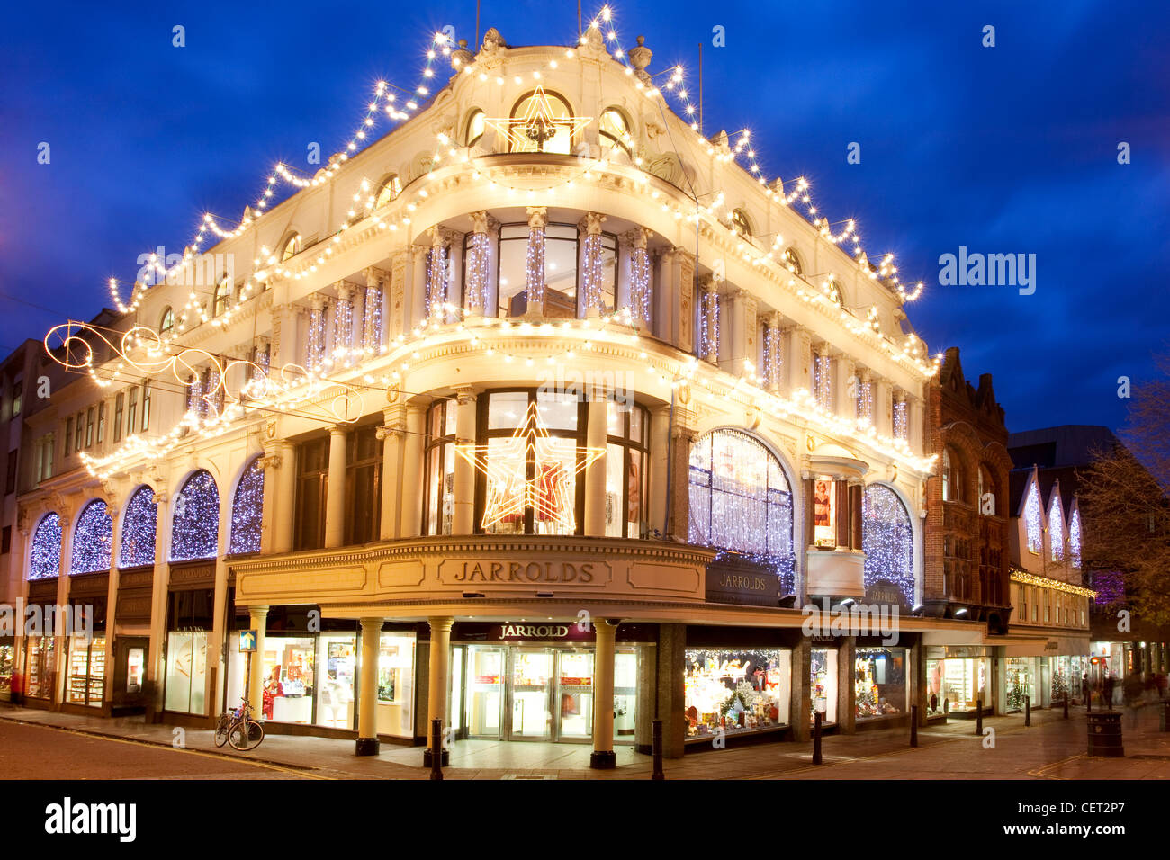 Jarrolds Department Store illuminated at Christmas, on the corner of ...