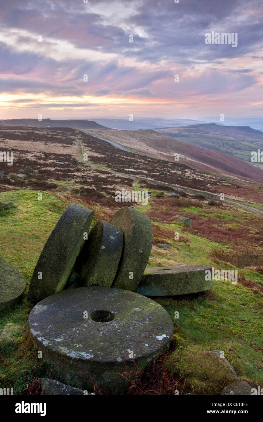 Abandoned millstones stanage edge derbyshire hi-res stock photography ...