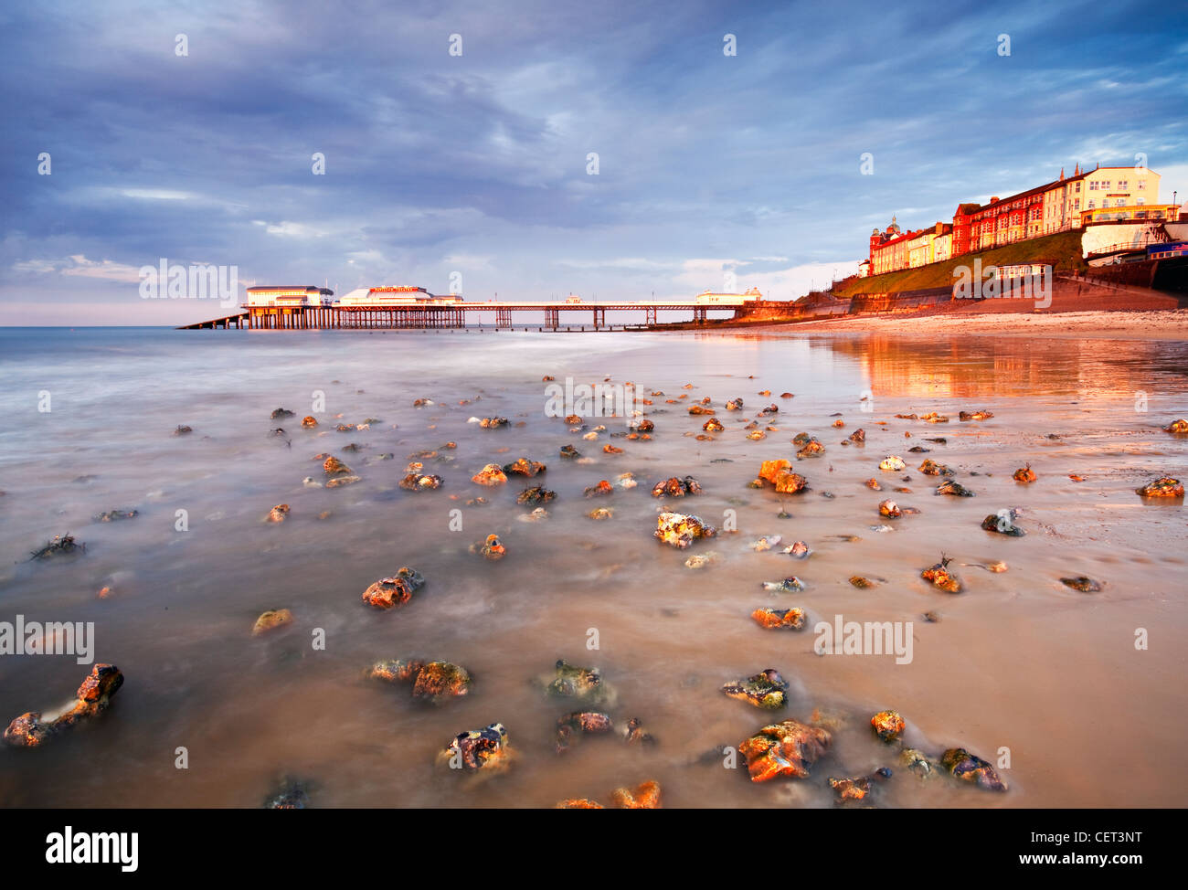 Stormy light over Cromer Pier shortly before sunset on the North ...