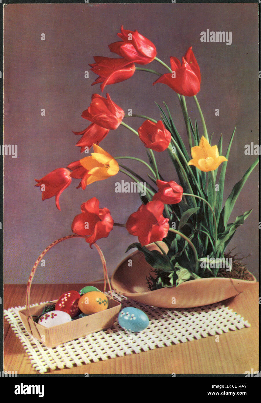 GERMANY - CIRCA 1978: Easter postcard printed in the GDR shows Easter ...