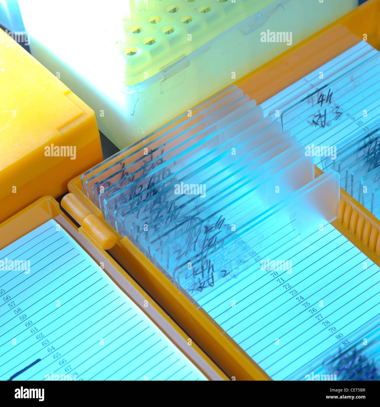 medical science background glass microscope slide Stock Photo - Alamy