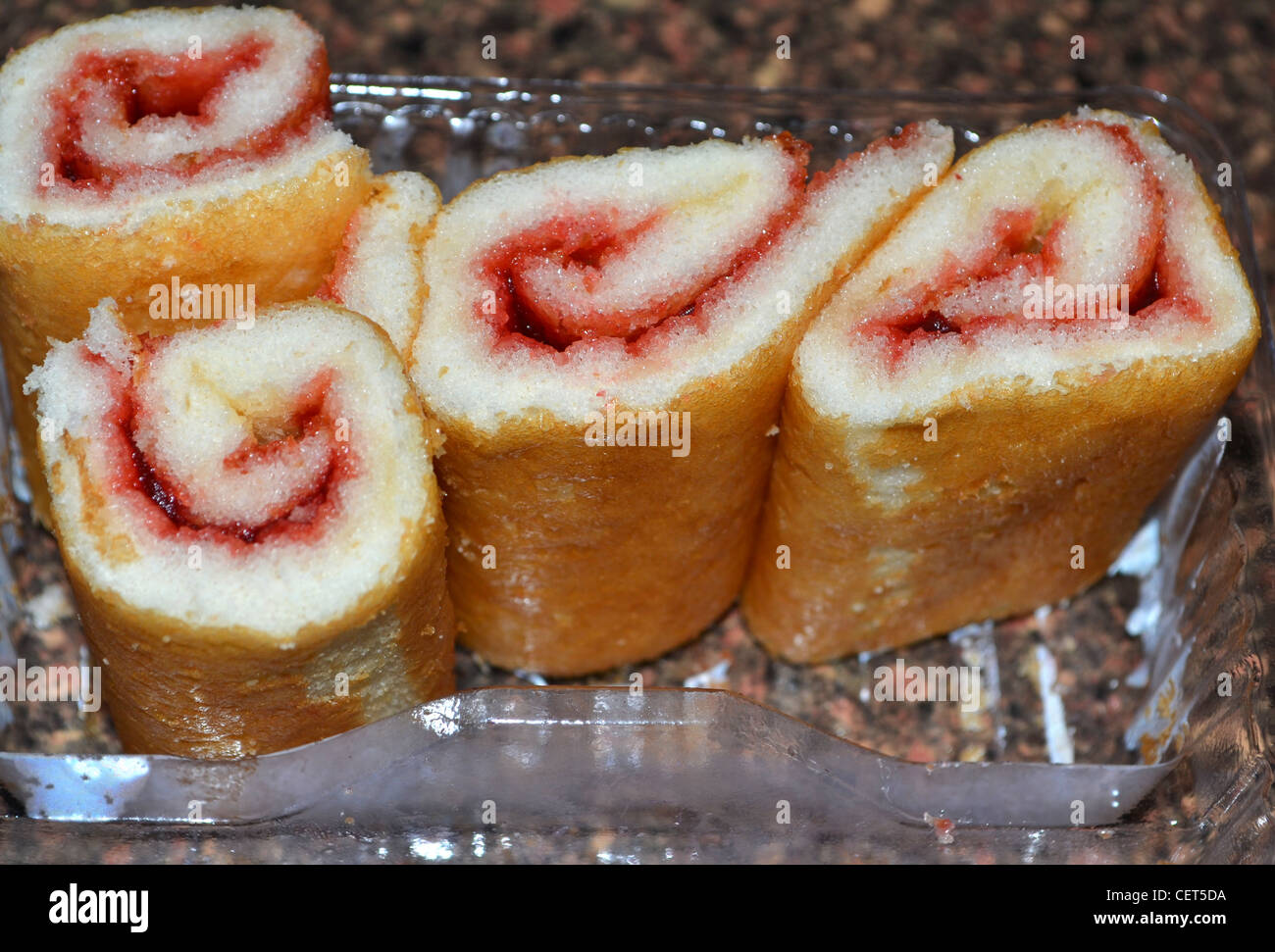 Jam Rolls sponge cakes Stock Photo - Alamy