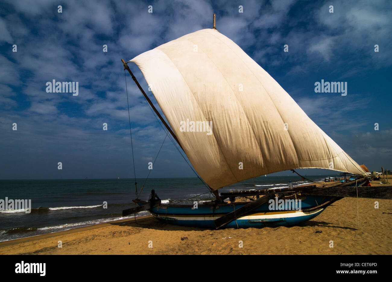 A beautiful catamaran sail boat at Negombo beach in Sri Lanka Stock ...