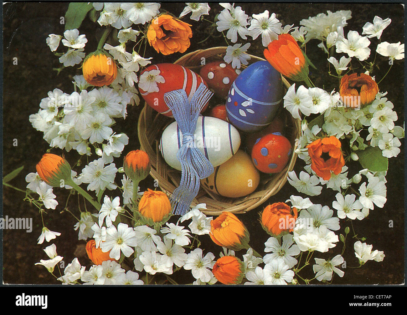 GERMANY-CIRCA 1986: Easter postcard printed in the GDR, is shown in the ...