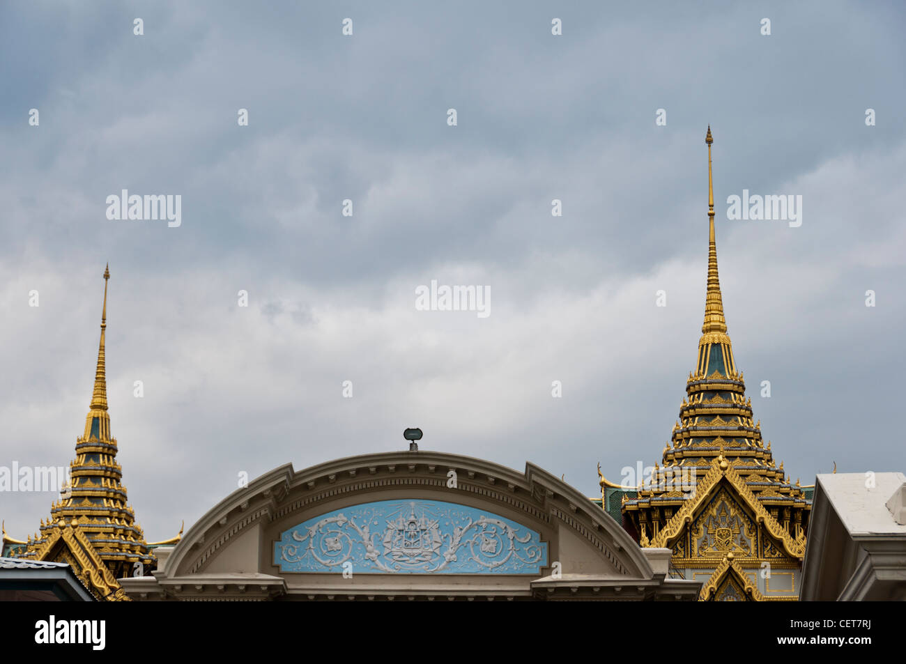 Ornament Thai Royal Emblem and StupasGrand Palace, Bangkok, Thailand ...