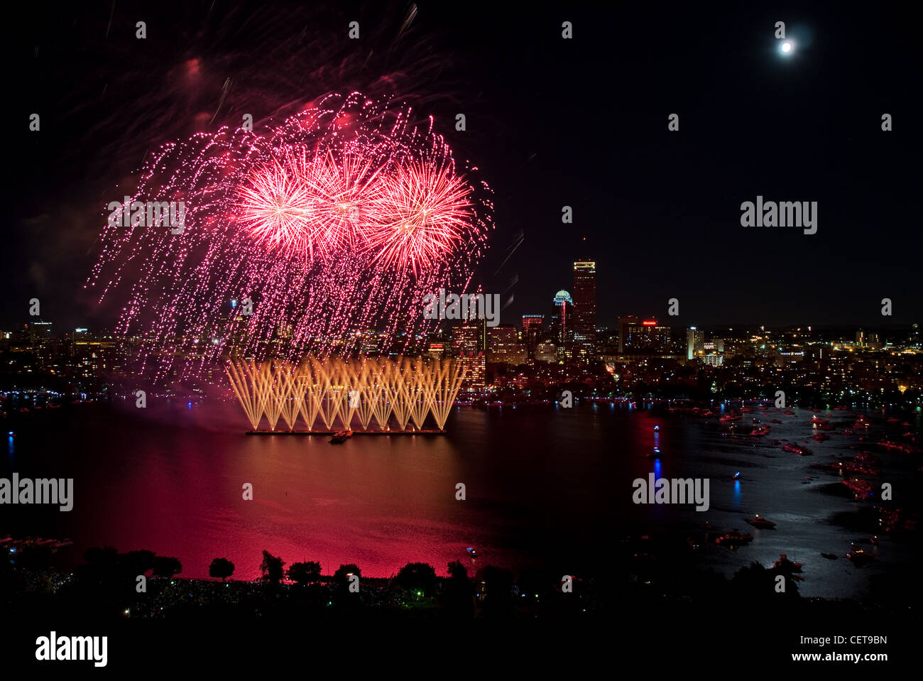 The 2009 4th of July celebration in Boston, as seen from MIT's Green ...